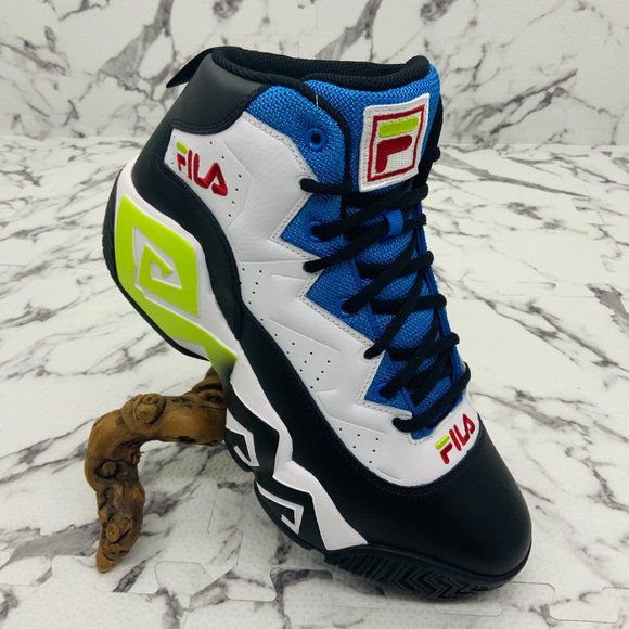 Fila | Shoes | Mens Fila Mb White Black Blue Lime Green Sneakers Nwt ...